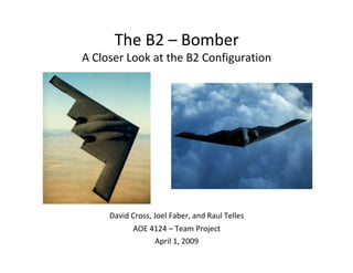 Northrop B-2 Spirit is an American heavy strategic bomber that uses low ...