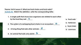 SCIENCE FOOD CHAINS AND FOOD WEBS- SCIENCE | PPT