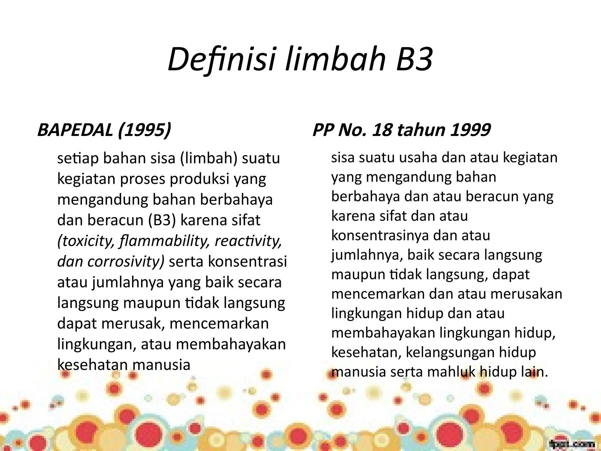 presentasi limbah bahan berbahaya dan beracun (B3) | PPTX