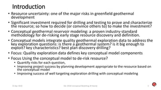 B3 - Geothermal Project Risk Management Using Conceptual Reservoir ...