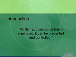 B3 Fraud Intrnl Cntrl Presentation | PPT | Personal Loans | Personal Debt