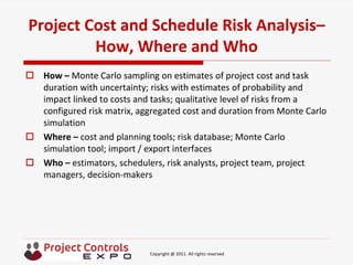 Session B3 - Introduction to Project Cost and Schedule Risk Analysis ...