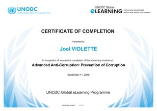certificate unodc | PDF