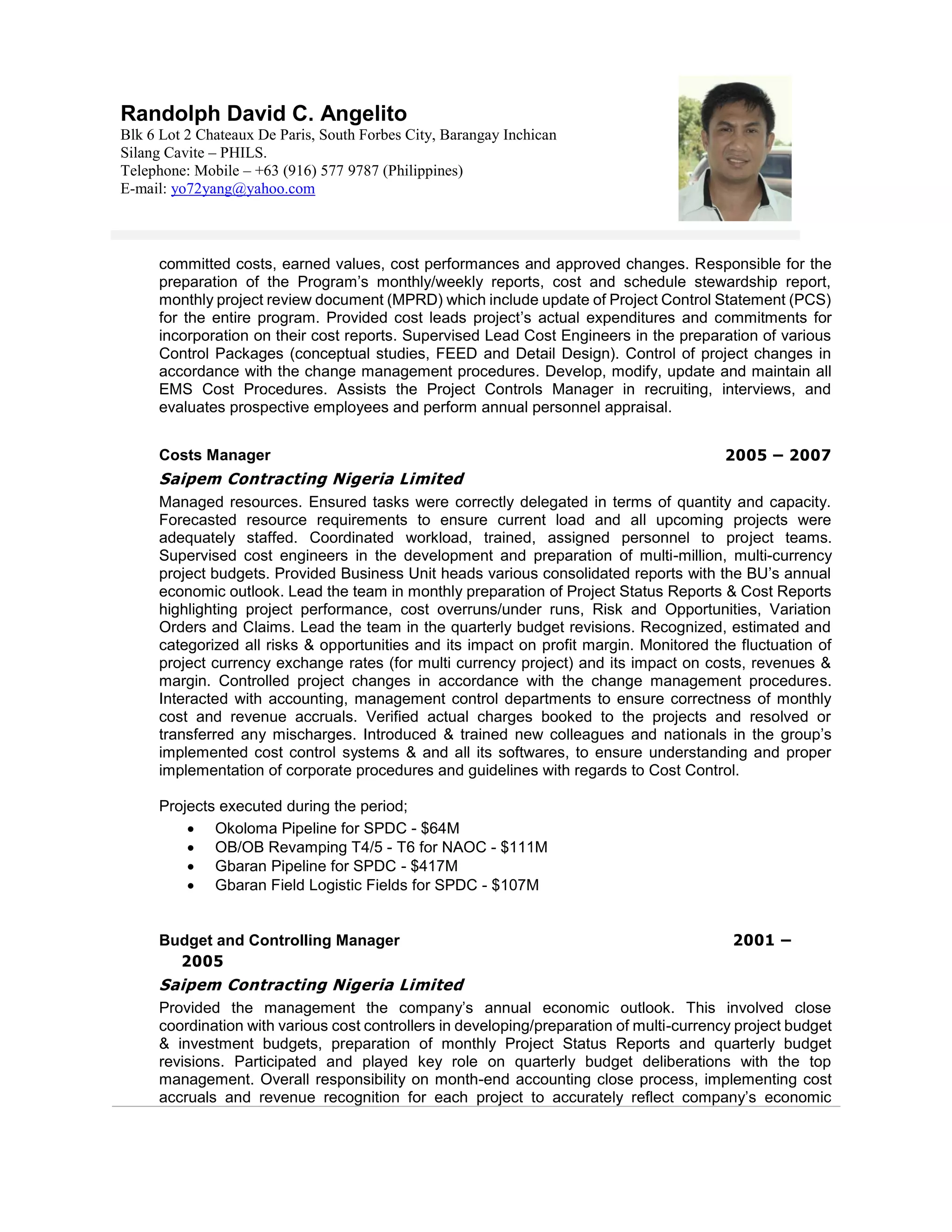 Randolph Angelito CV | PDF