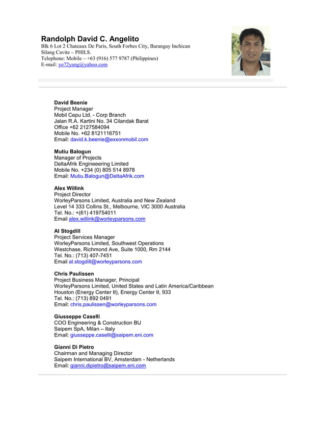 Randolph Angelito CV | PDF