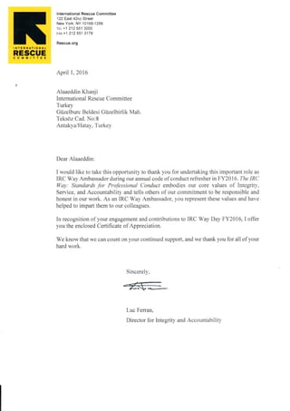 IRC WAY DAY Thank you letter | PDF