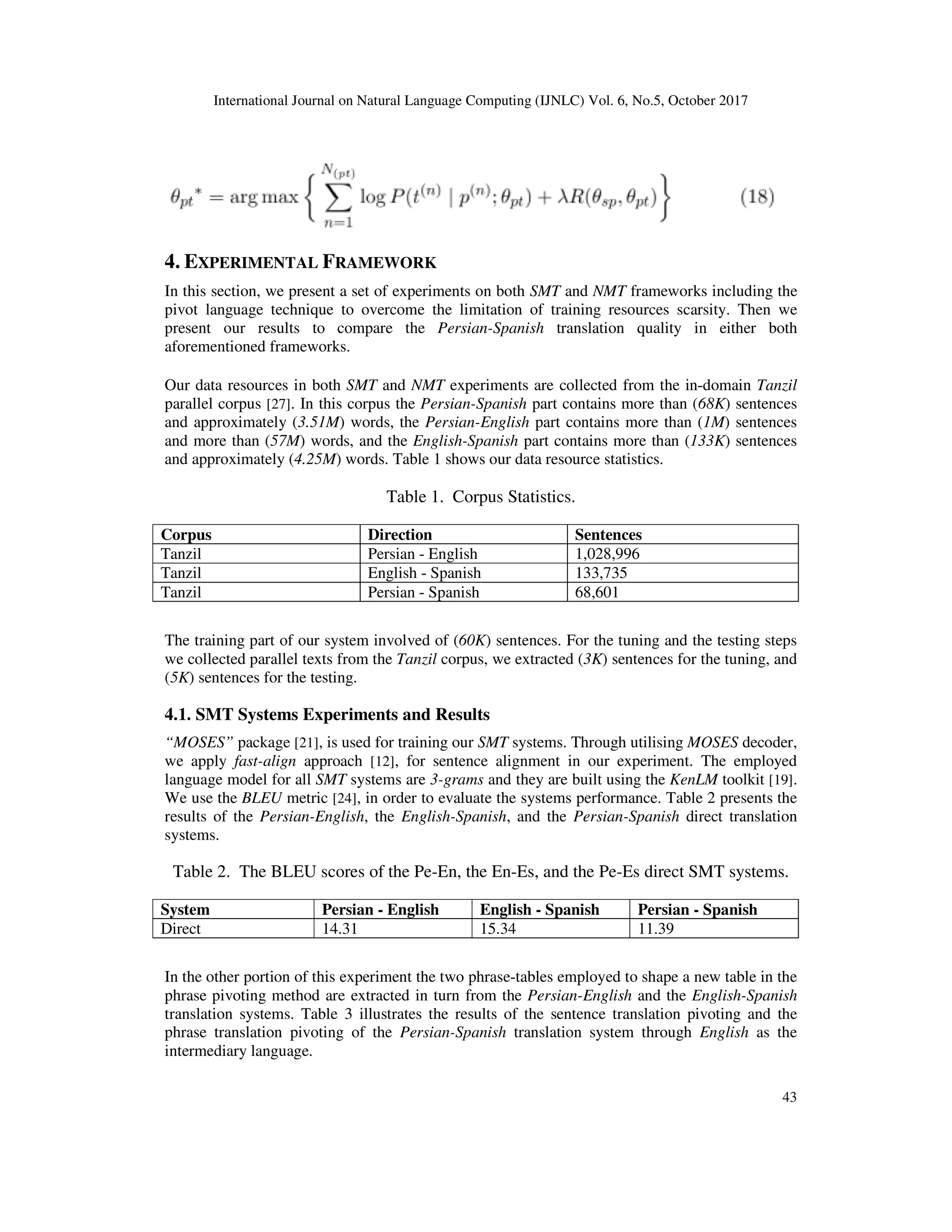 EMPLOYING PIVOT LANGUAGE TECHNIQUE THROUGH STATISTICAL AND NEURAL ...