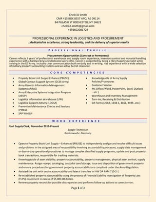 Chelci D Smith Resume | PDF | Defense Industry | Industries