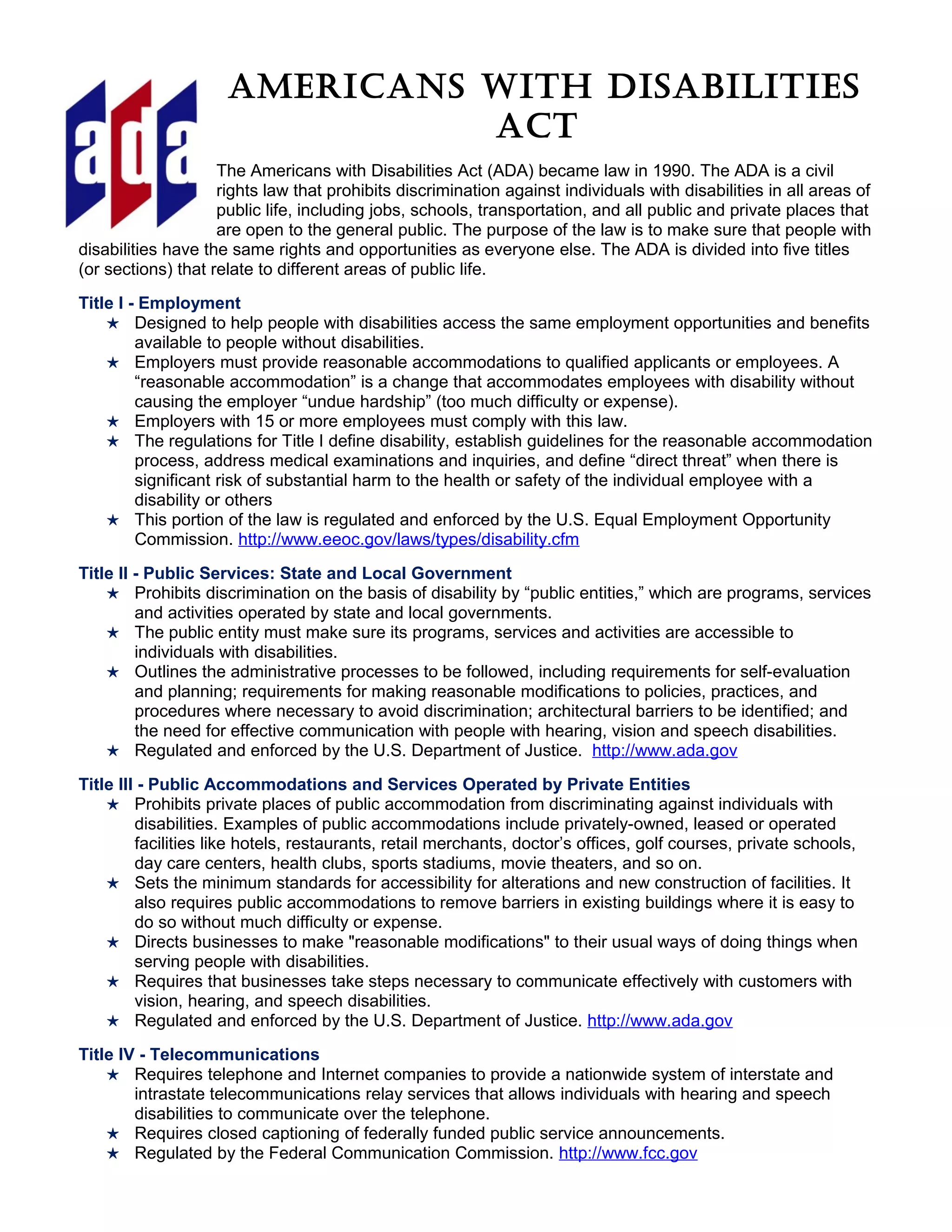 -The Americans with Disabilities Act fact sheet 3-27-14 | PDF