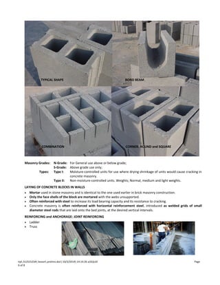 B 312 s1 stone & concrete masonry | PDF