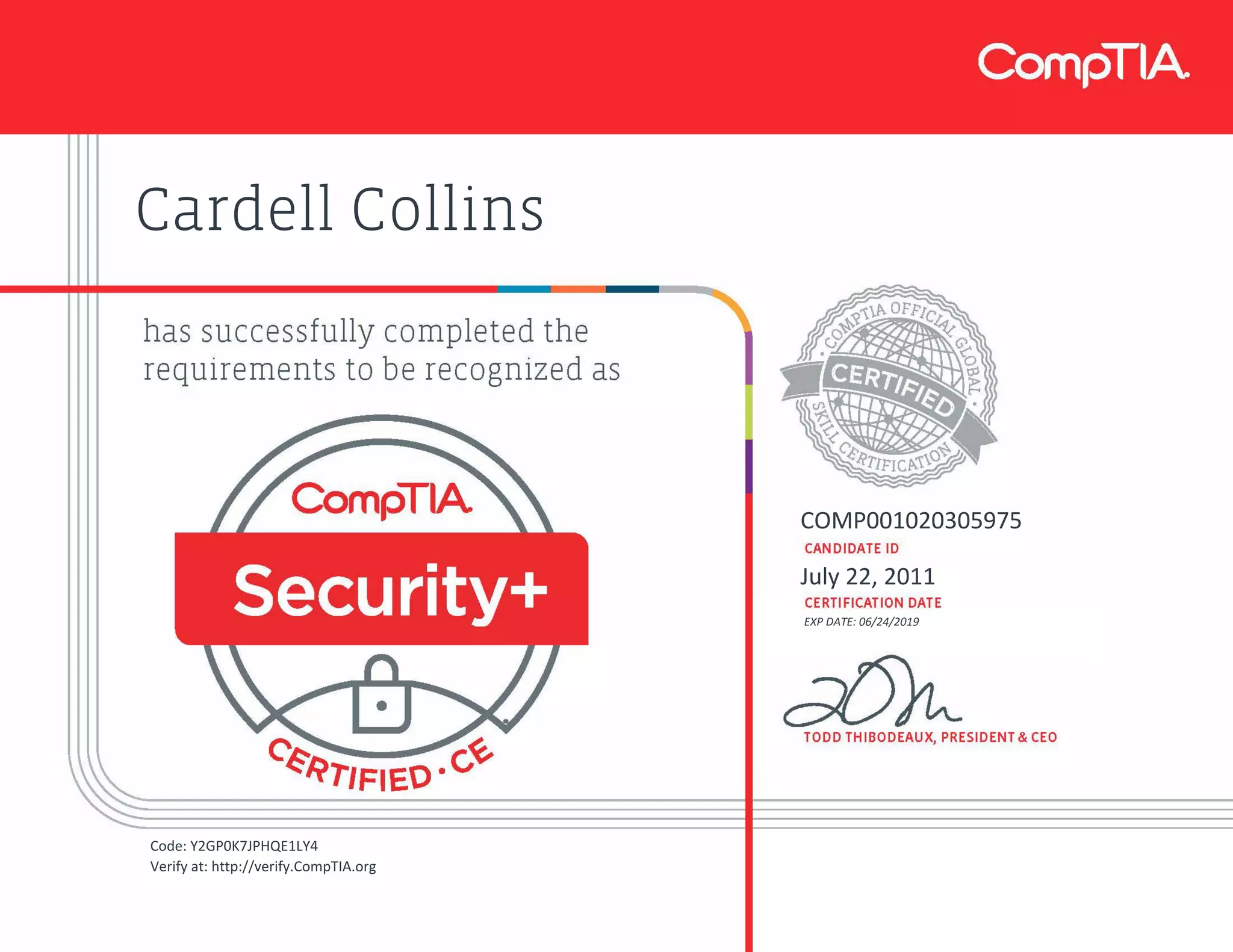 CompTIA Security+ ce certificate (2) | PDF