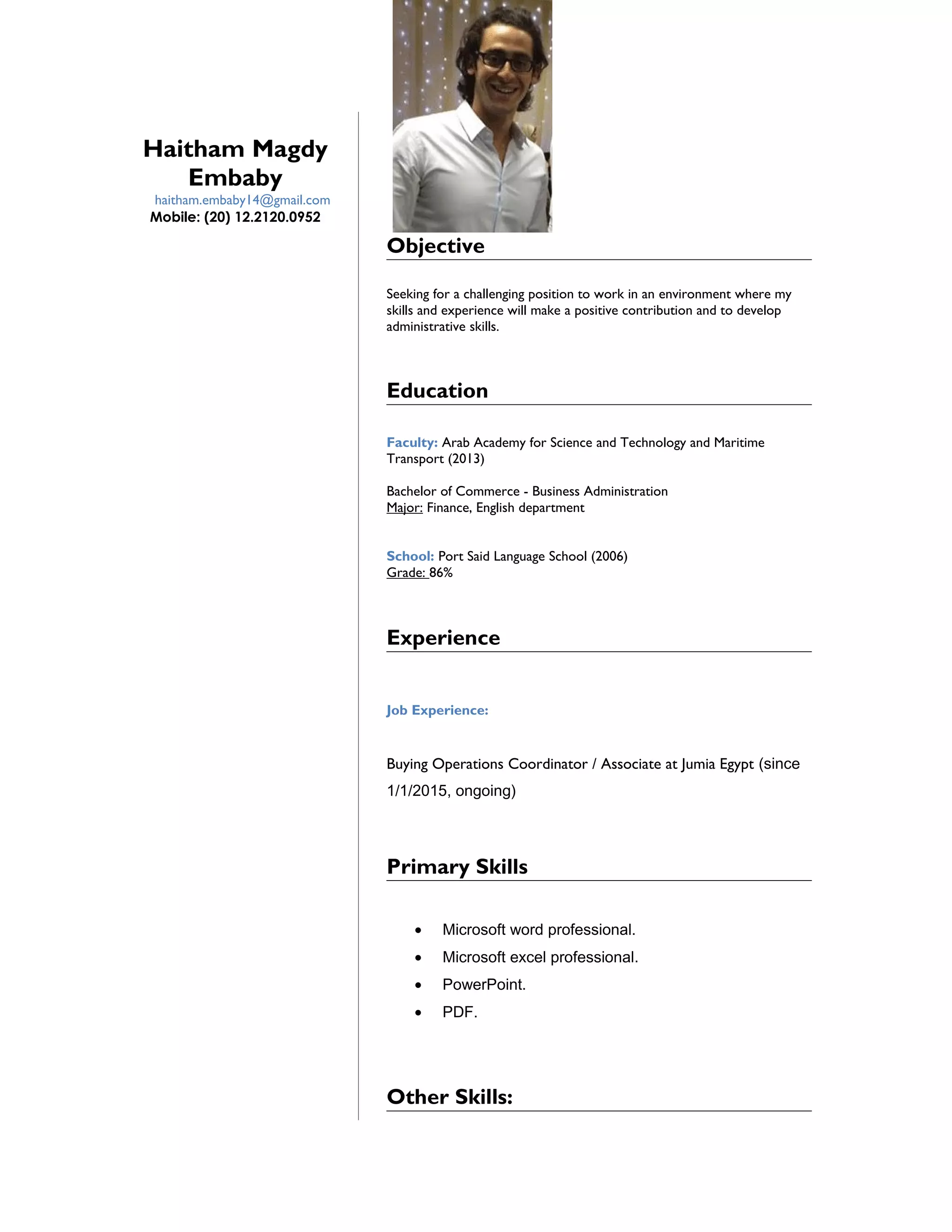 Haitham Embaby CV. | DOC