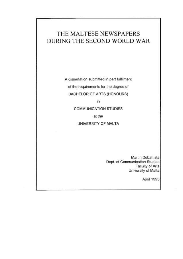 Maltese-Newspapers-in-WWII-Martin-Debattista | PDF