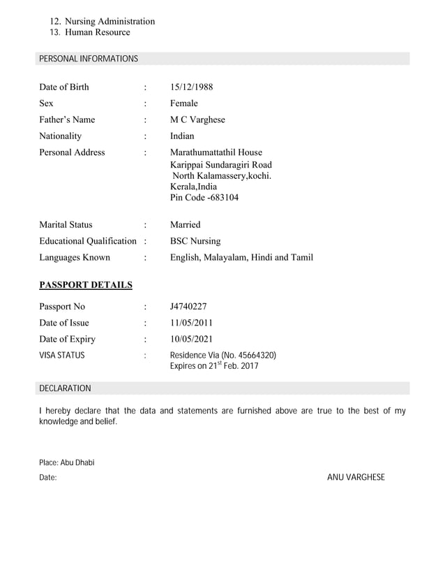 CV-Anu Varghese-2 | PDF