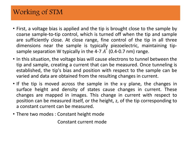 STM ppt | PPTX | Chemistry | Science