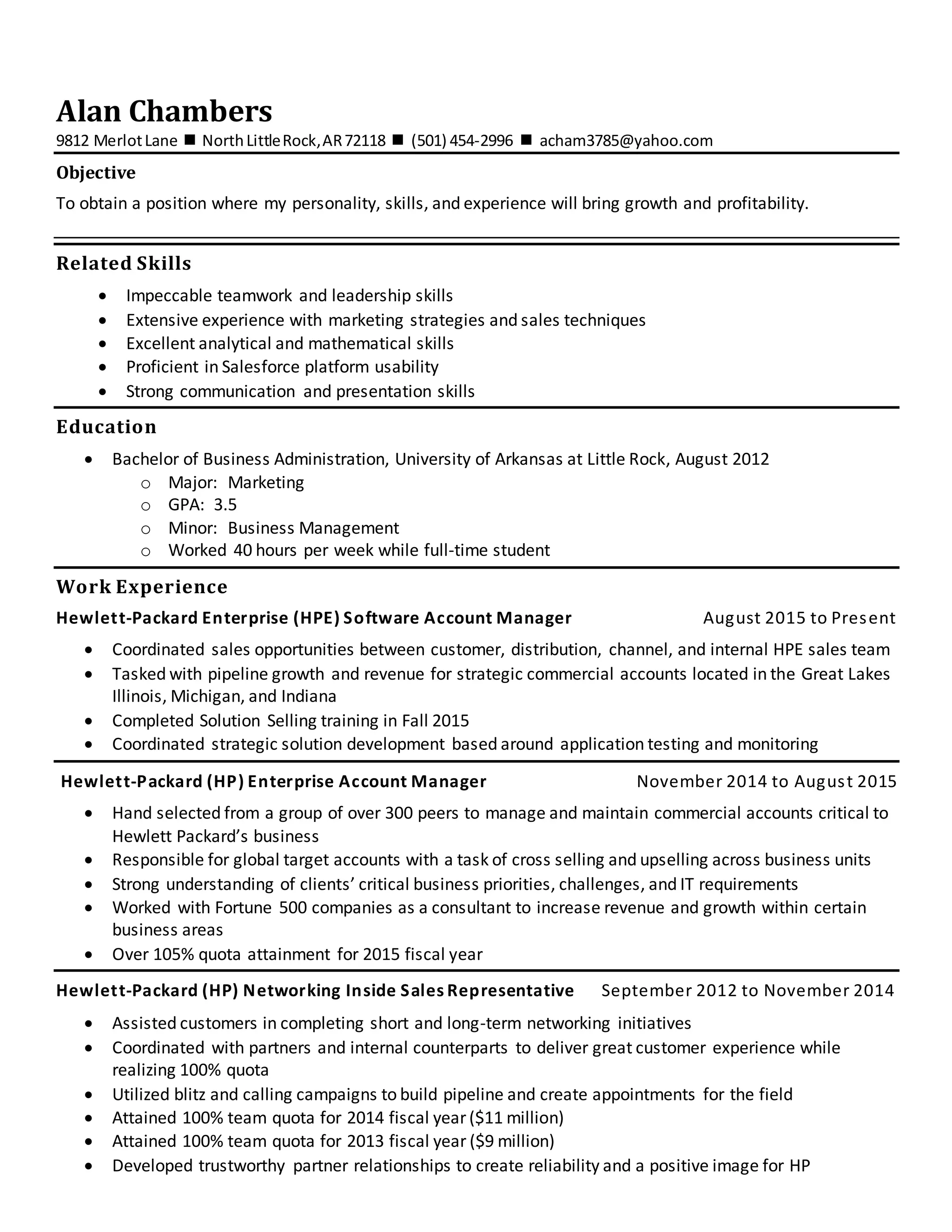 Alan Chambers Resume' | PDF