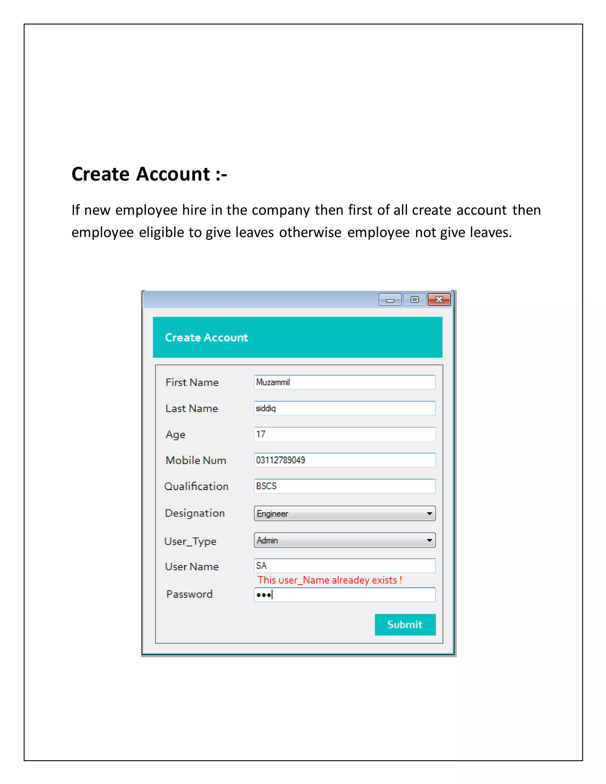 Leave Management System Documentation | DOCX