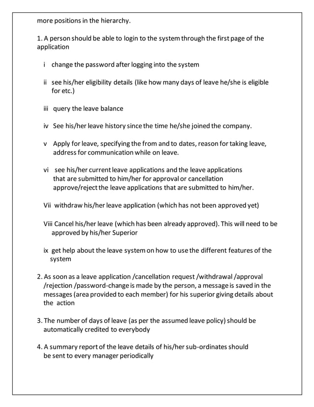 Leave Management System Documentation | DOCX | Computing | Technology & Computing