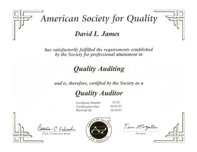 ASQ Quality Auditor Certification | PPT