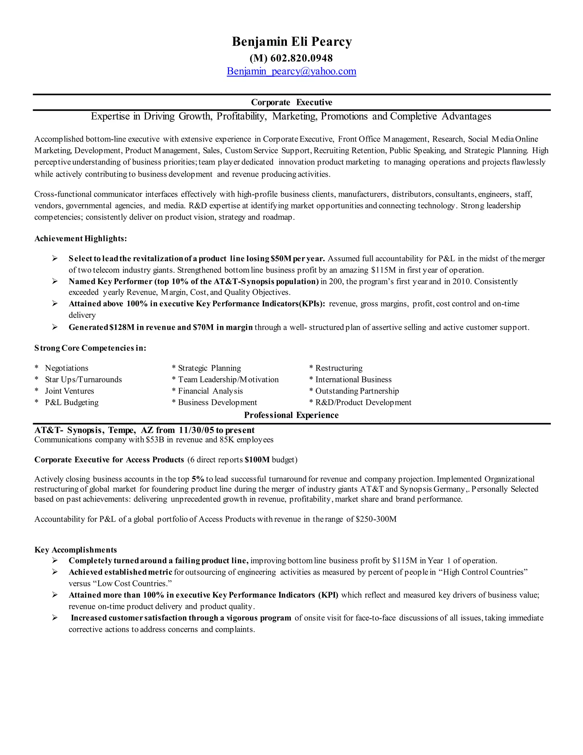 the benjamin eli pearcy resume | DOCX