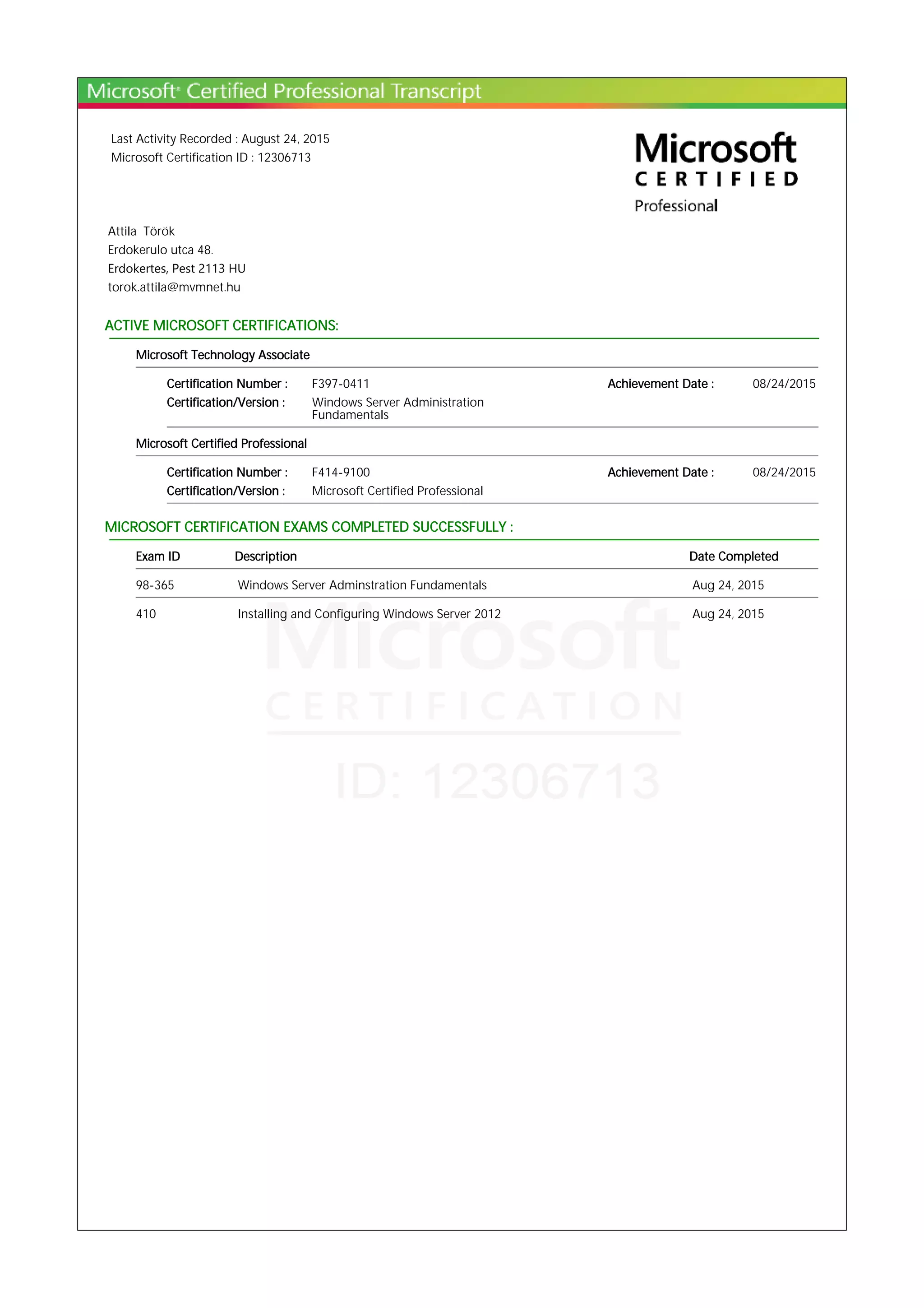 MS_Learning_Transcript.PDF | Computing | Technology & Computing