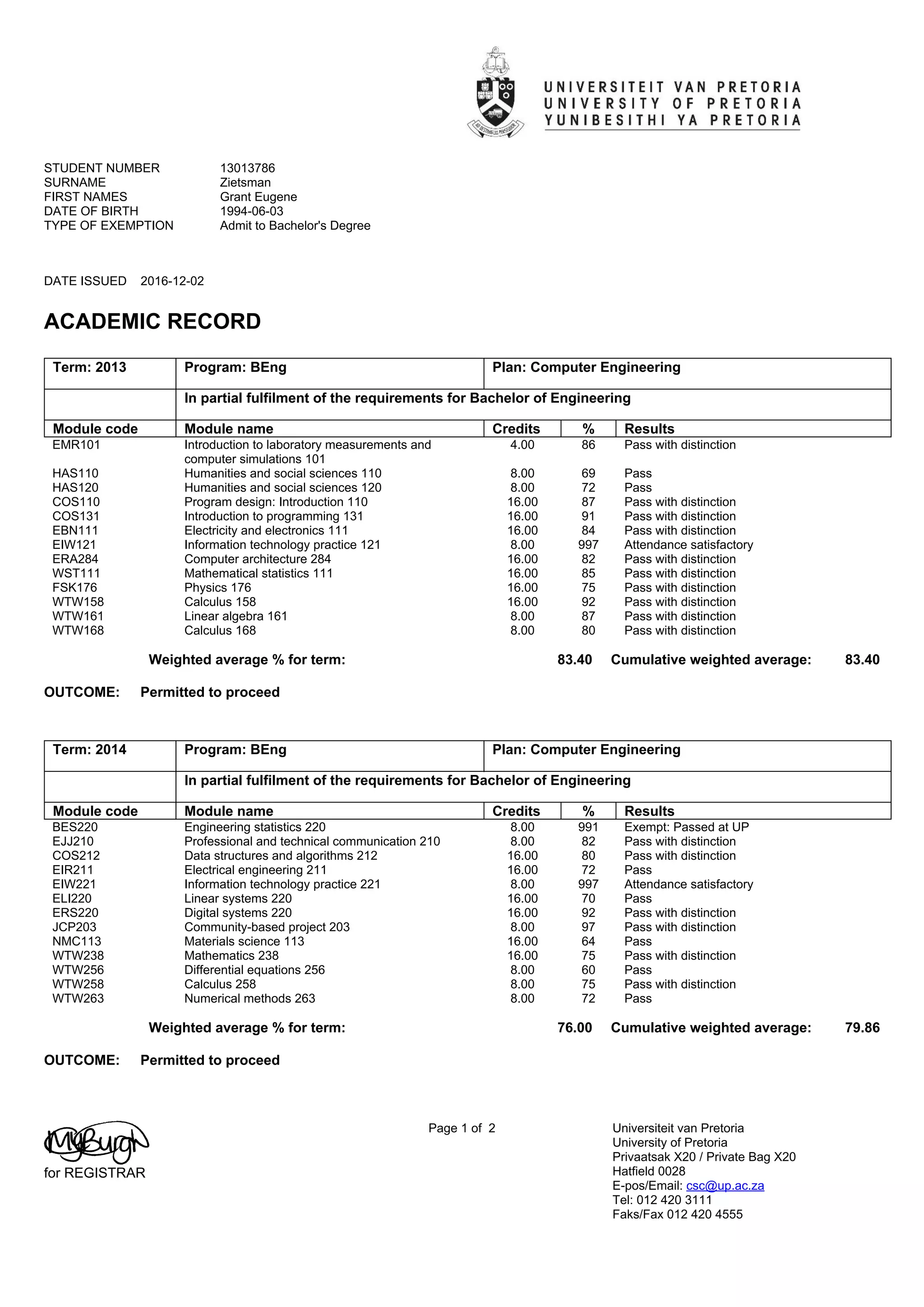 Academic Record | PDF | Undergraduate Education | College Education