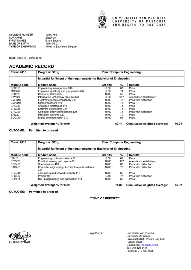 Academic Record | PDF
