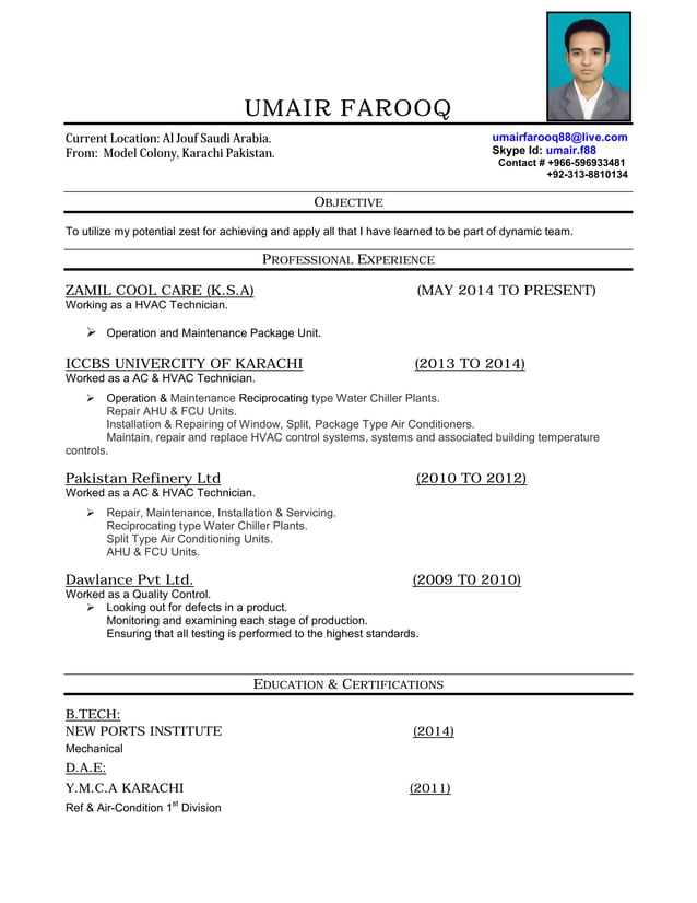 CV umair farooq | PDF