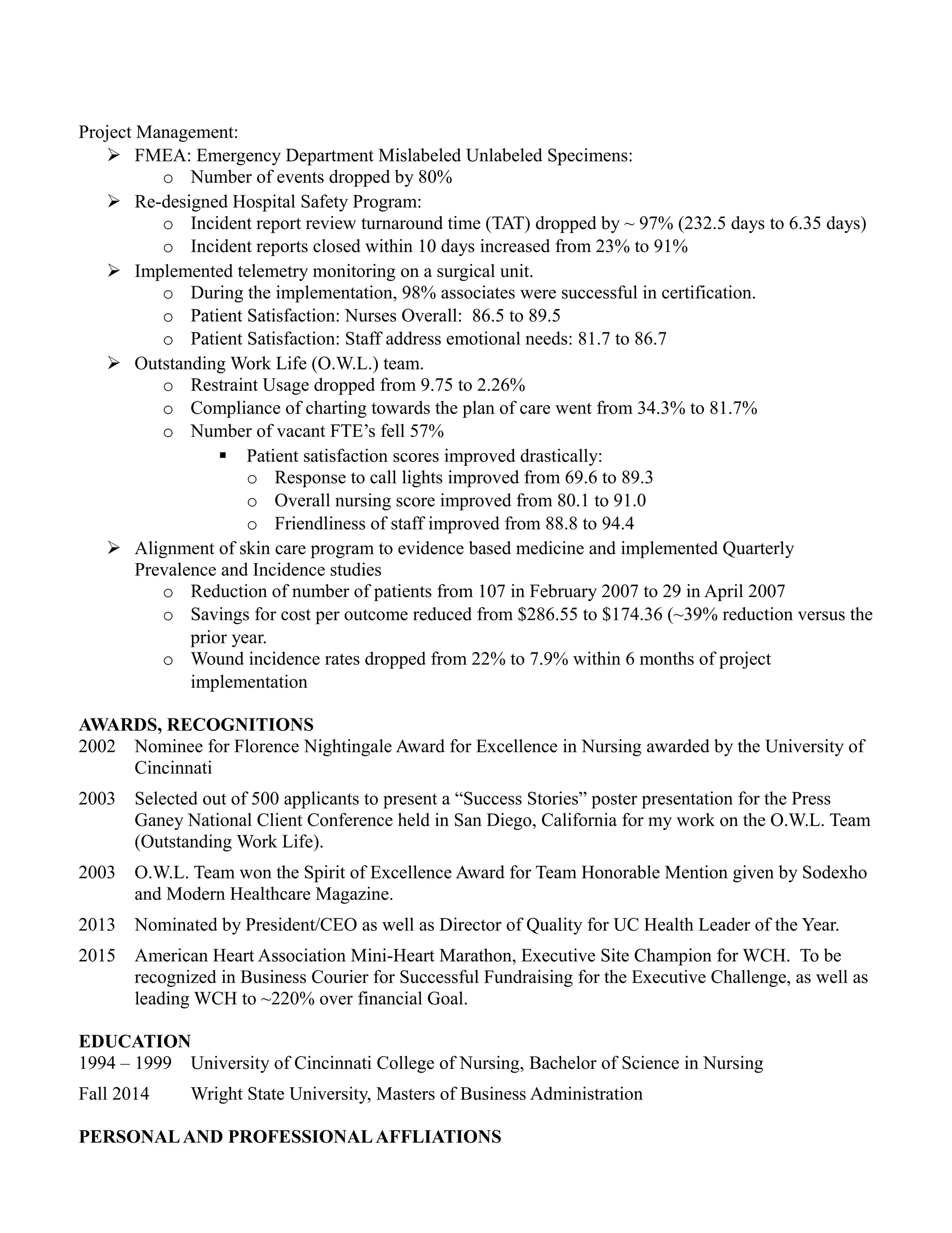 Gina Witko Resume 2015 | DOC