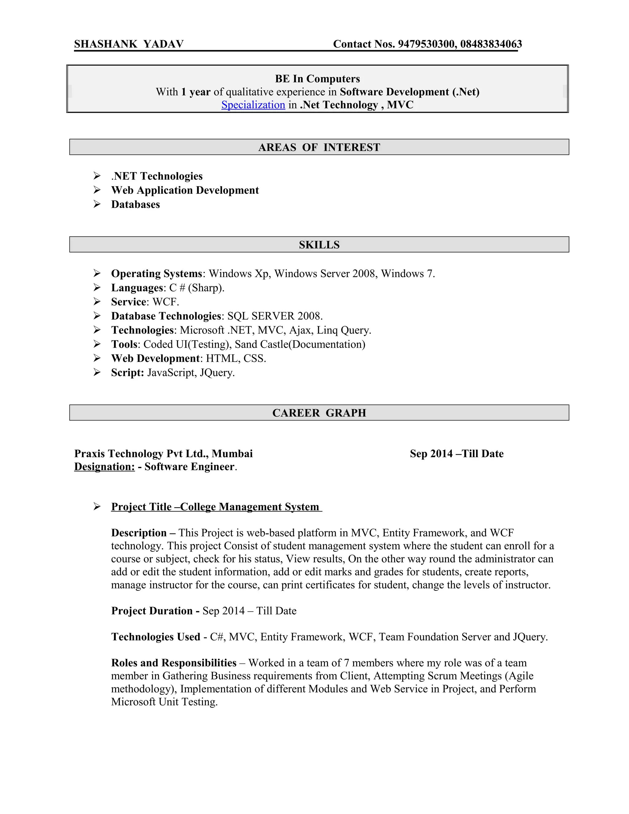 CV - SHASHANK YADAV | DOC