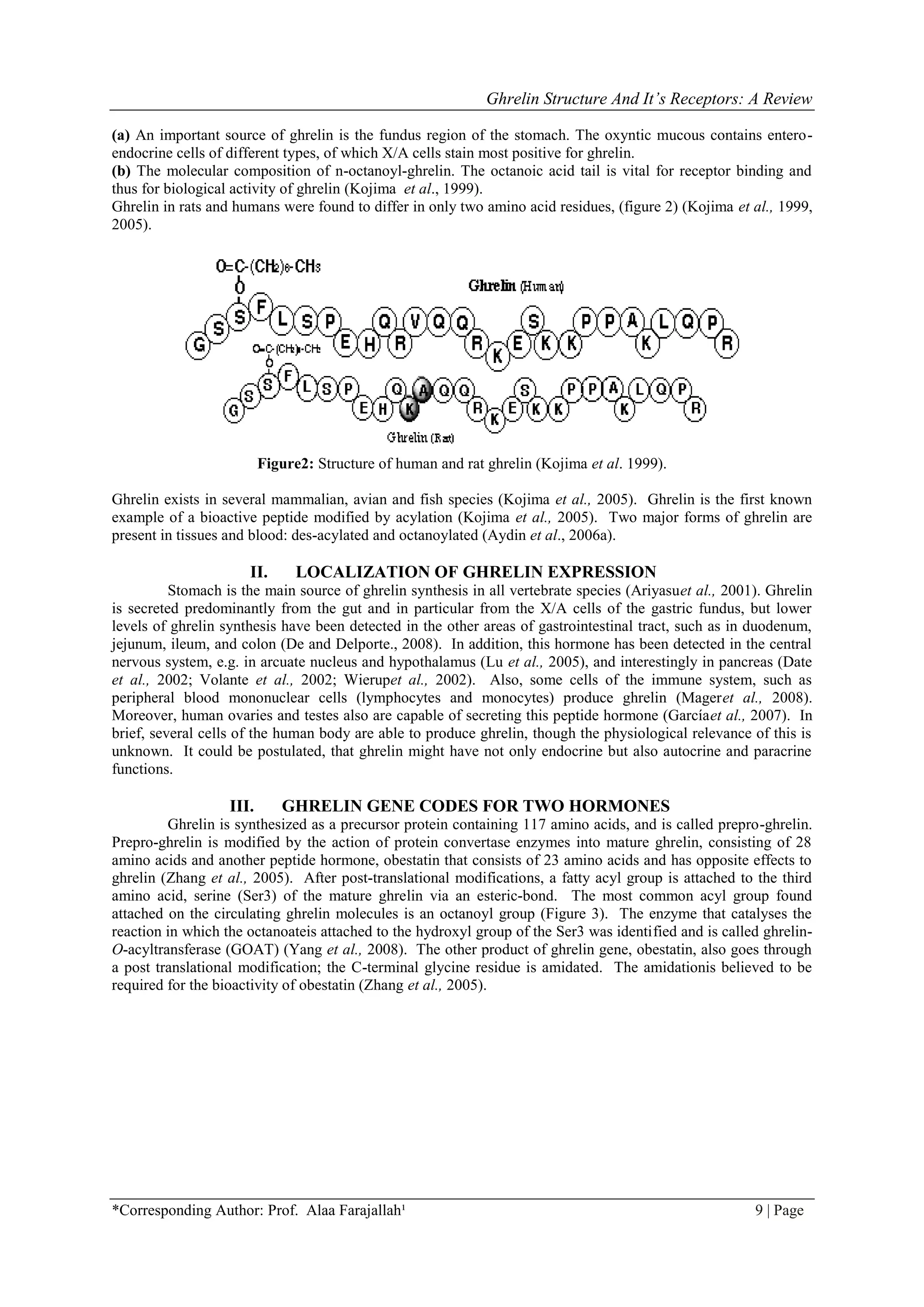 Ghrelin Structure and It’s Receptors: A Review | PDF