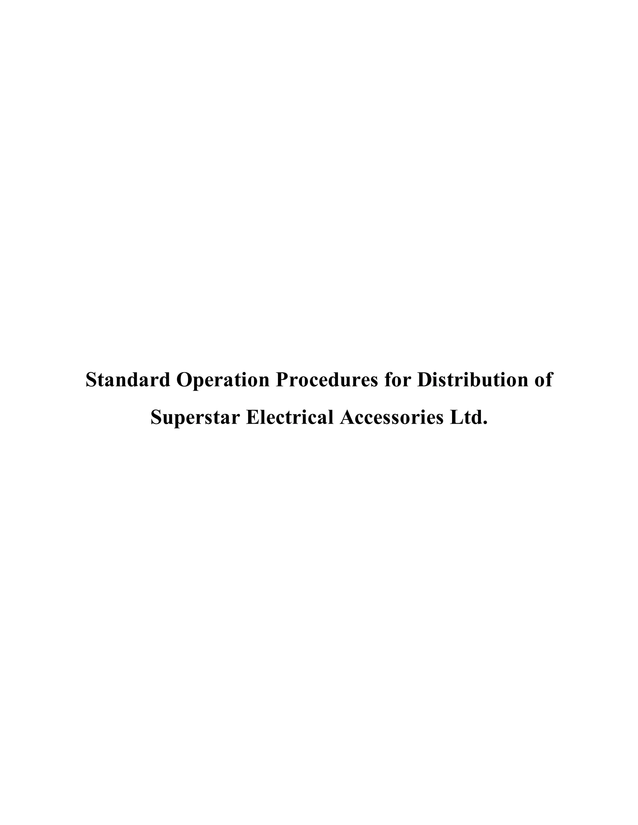 SOP for Distribution | DOCX