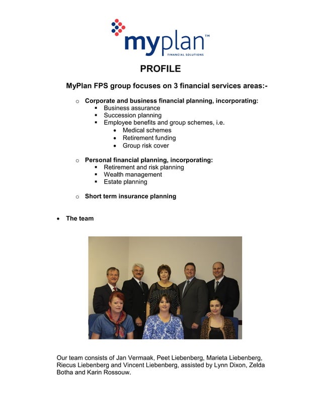 MyPlan FPS profile Rev 7 of 2015 | PDF