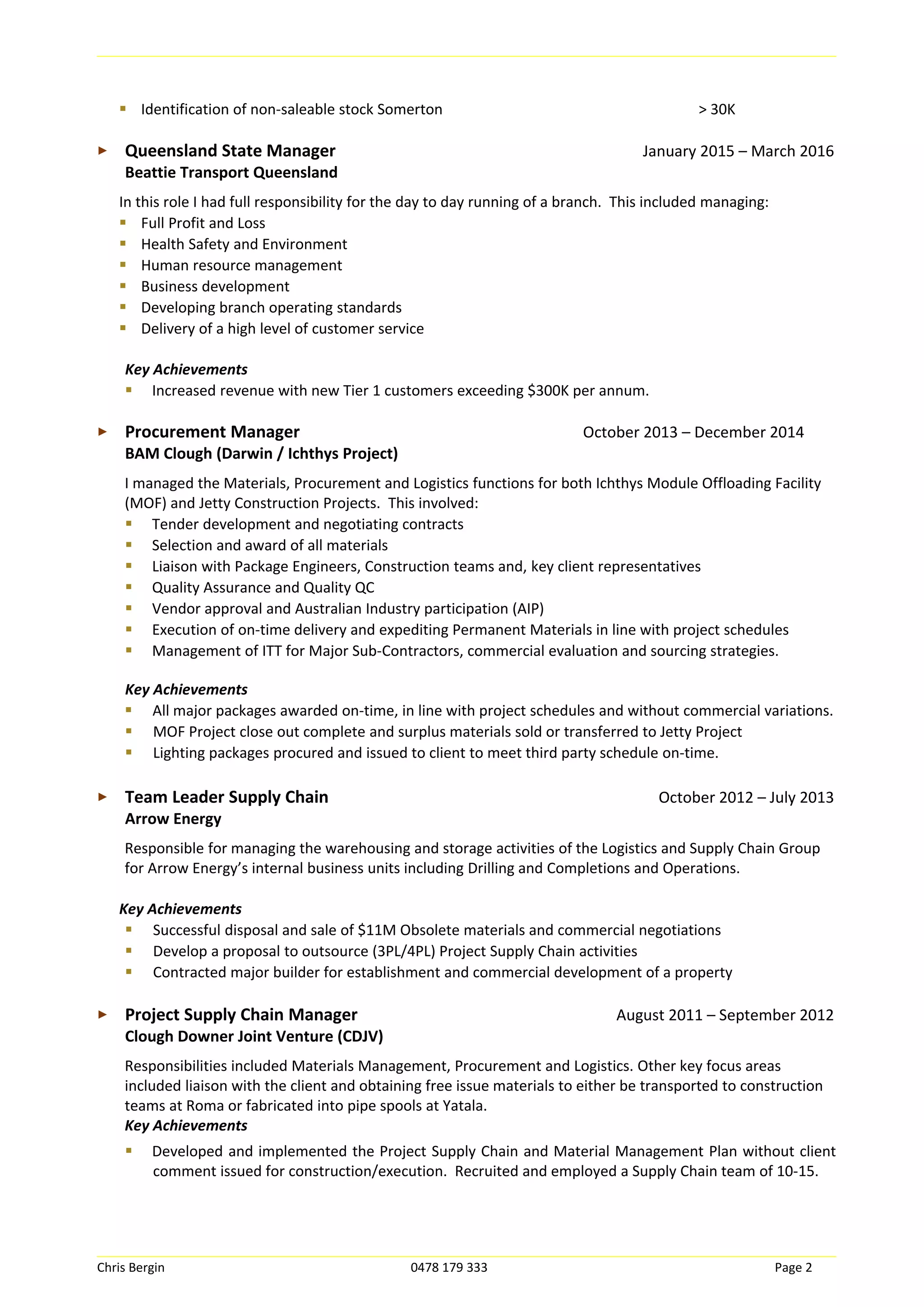 Chris Bergin - Short Resume - August 2016 | DOC