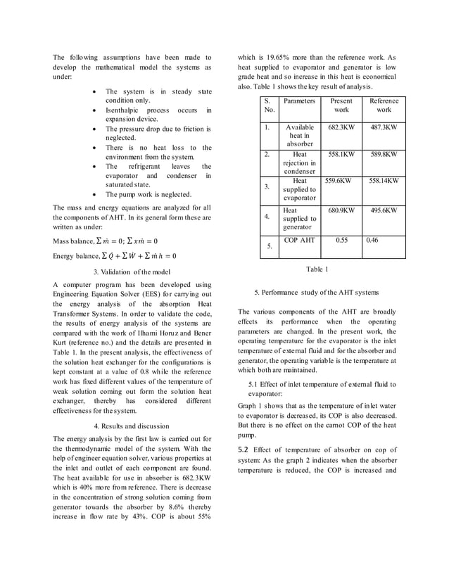 Thermodynamic Analysis of Absorption Heat Transformer | DOCX | Power ...