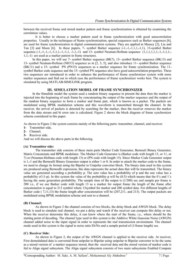 Frame Synchronization in Digital Communication Systems | PDF