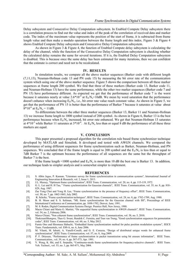 Frame Synchronization In Digital Communication Systems Pdf