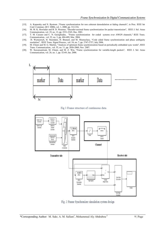 Frame Synchronization in Digital Communication Systems | PDF