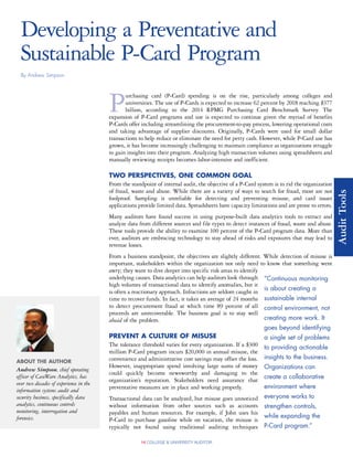 College University Auditor Fall 2015 P-Card Program (Jan) | PDF