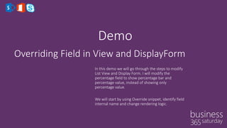 O365 Saturday - Deepdive SharePoint Client Side Rendering | PPTX