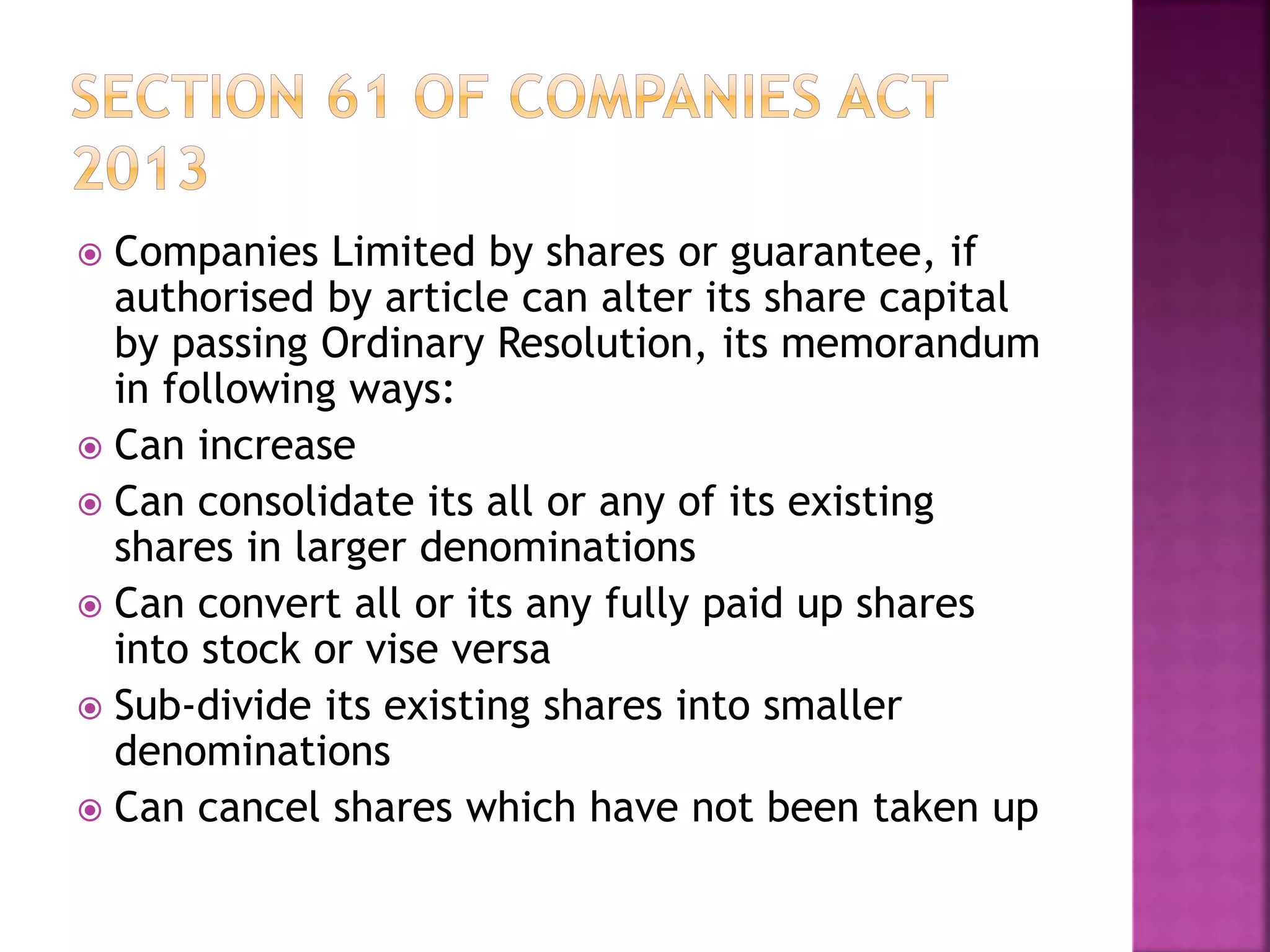 Alteration of share capital | PPTX