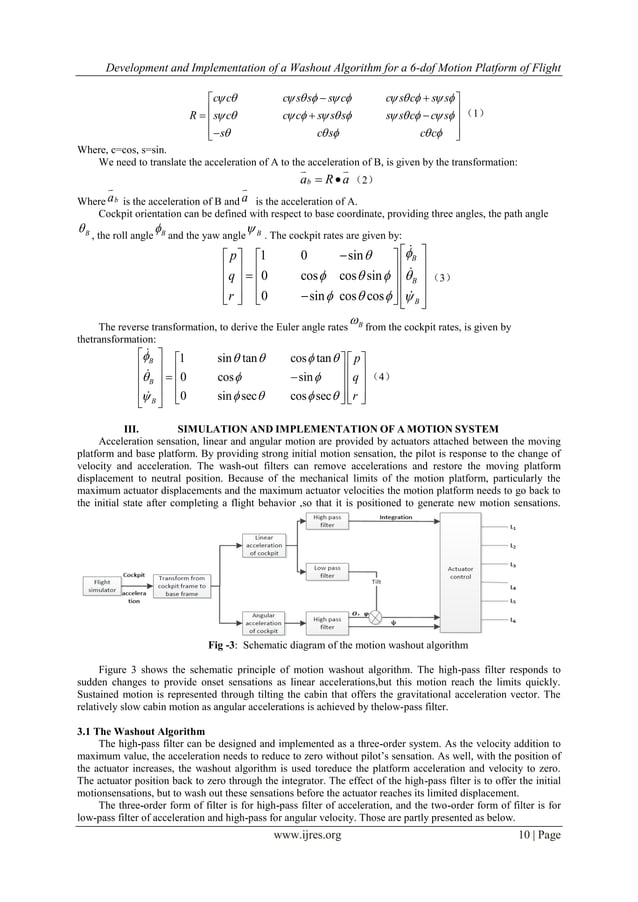 Development And Implementation Of A Washout Algorithm For A 6 Dof Motion Platform Of Flight