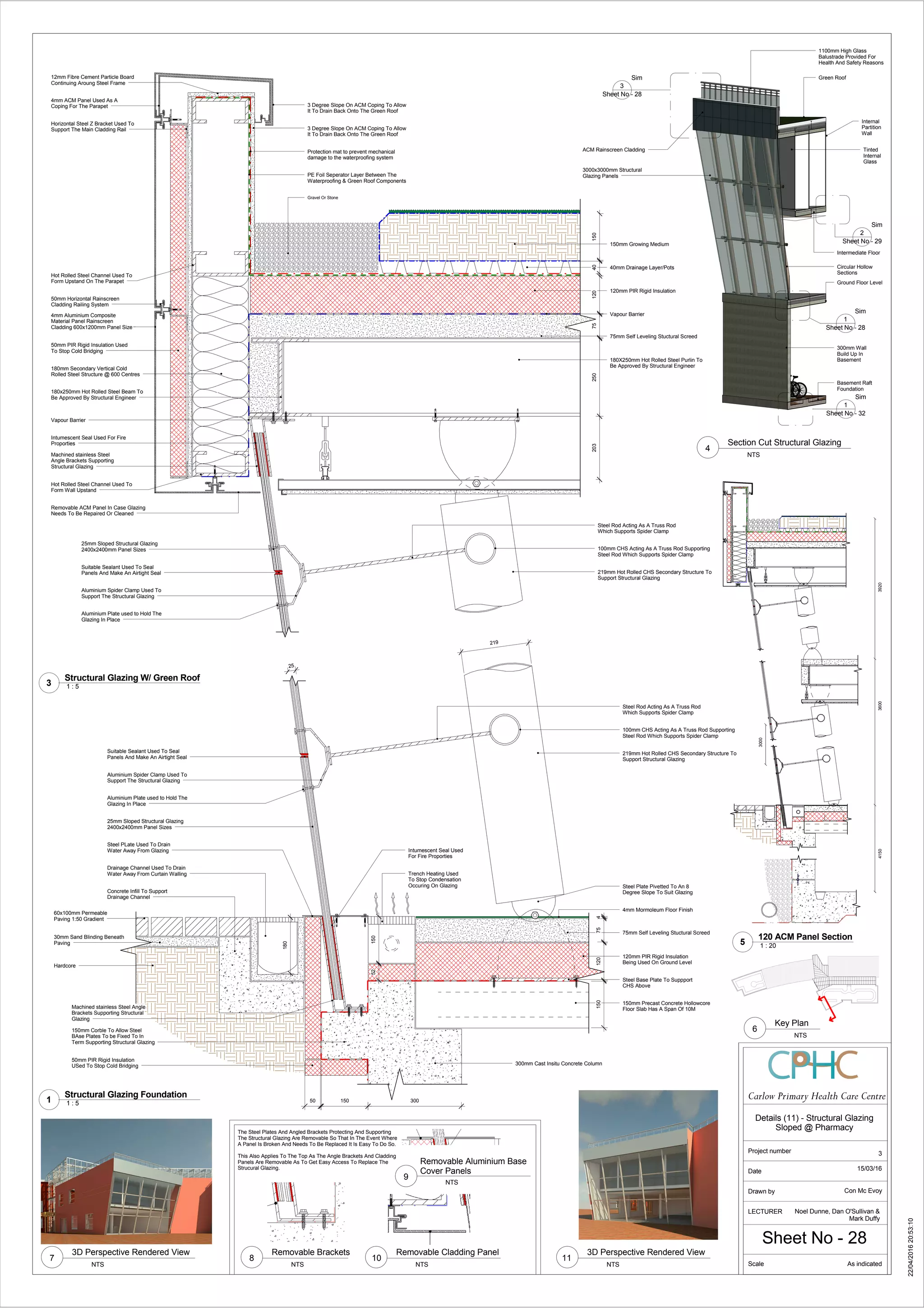 Sheet No - 28 - Details (11) - Structural Glazing Sloped @ Pharmacy | PDF
