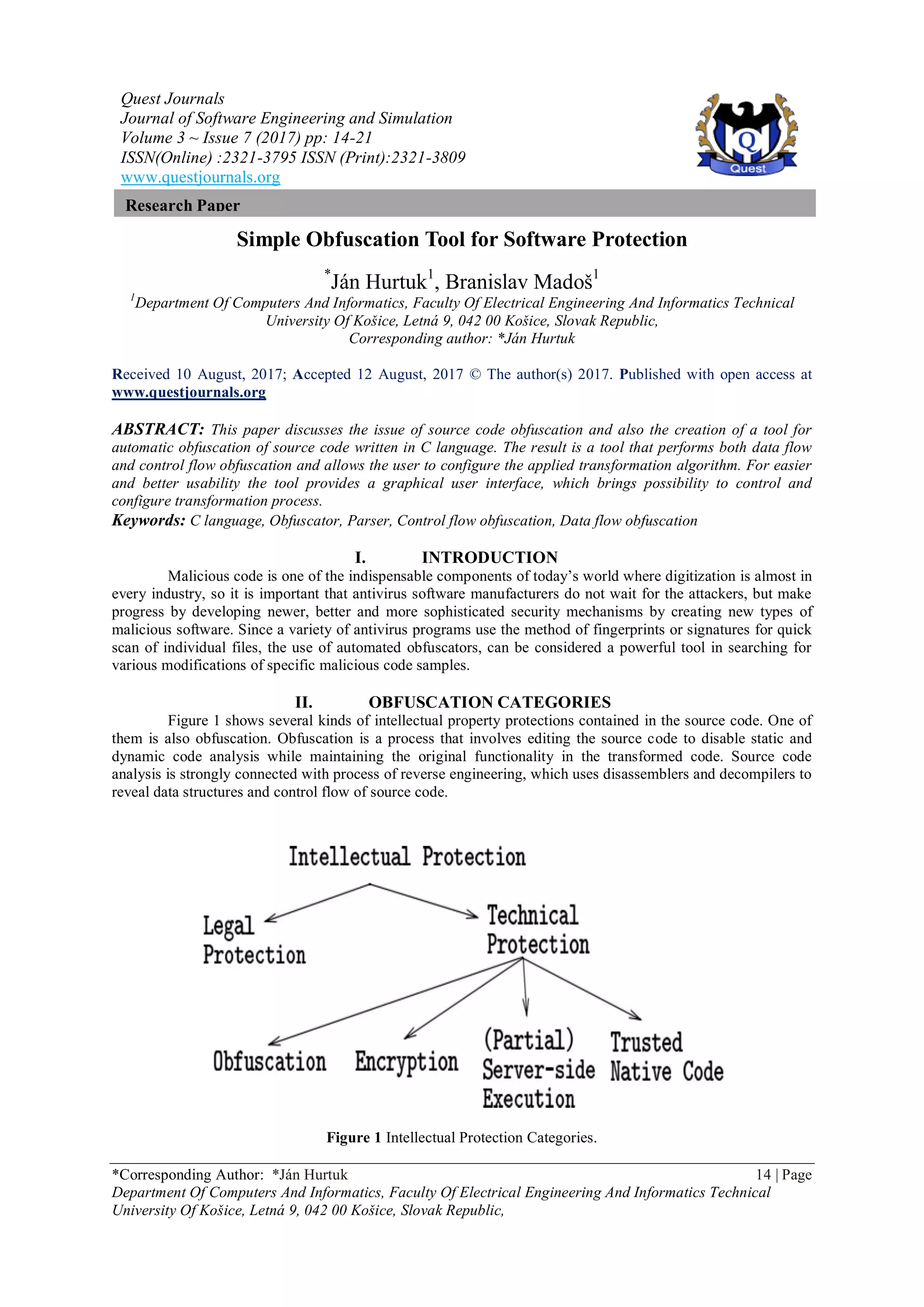 Simple Obfuscation Tool for Software Protection | PDF