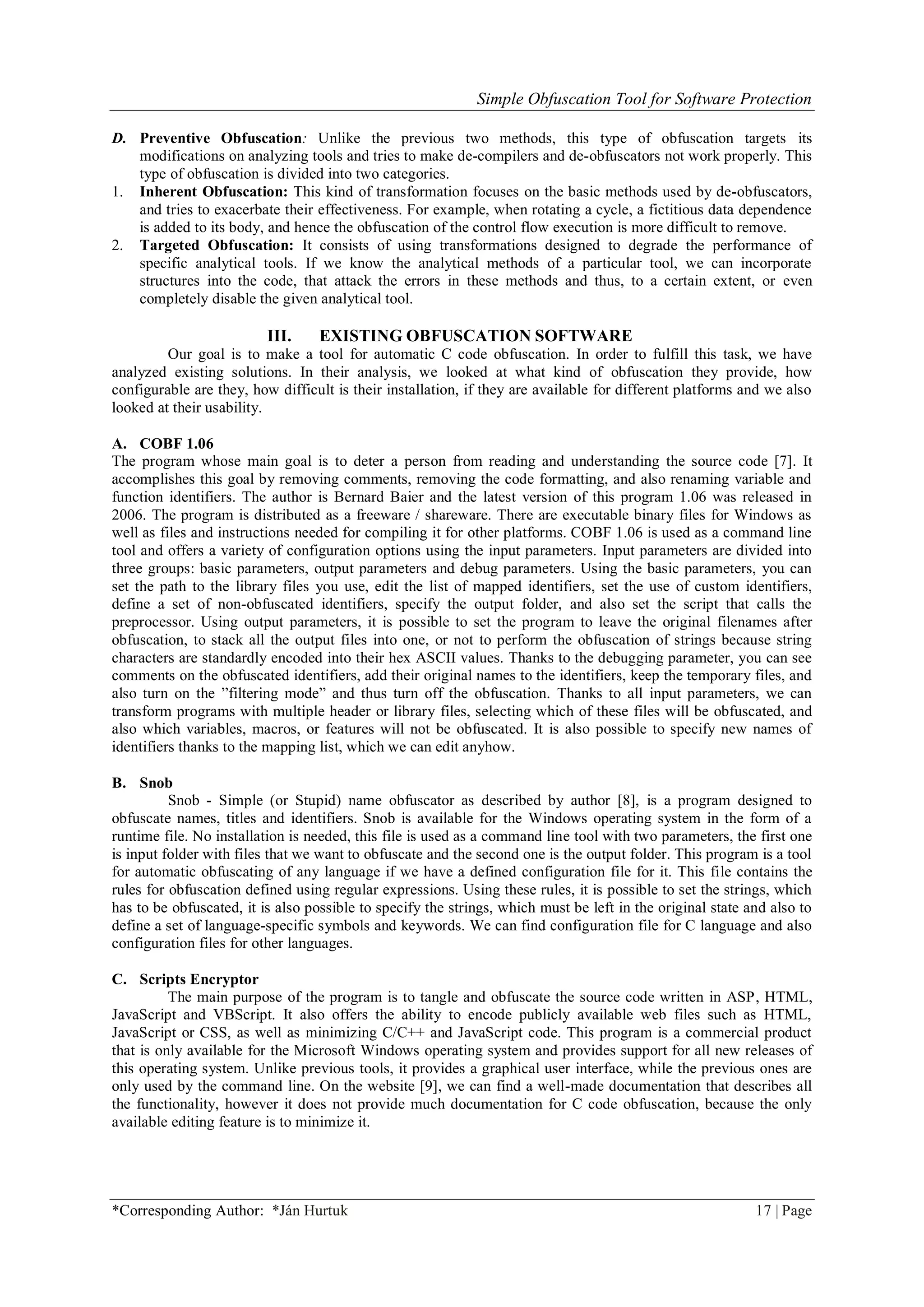 Simple Obfuscation Tool for Software Protection | PDF | Programming Languages | Computing