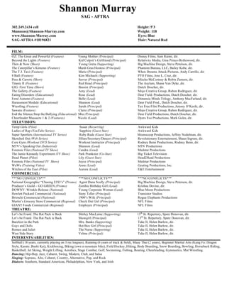 Shannon Murray's Acting Resume Public | PDF