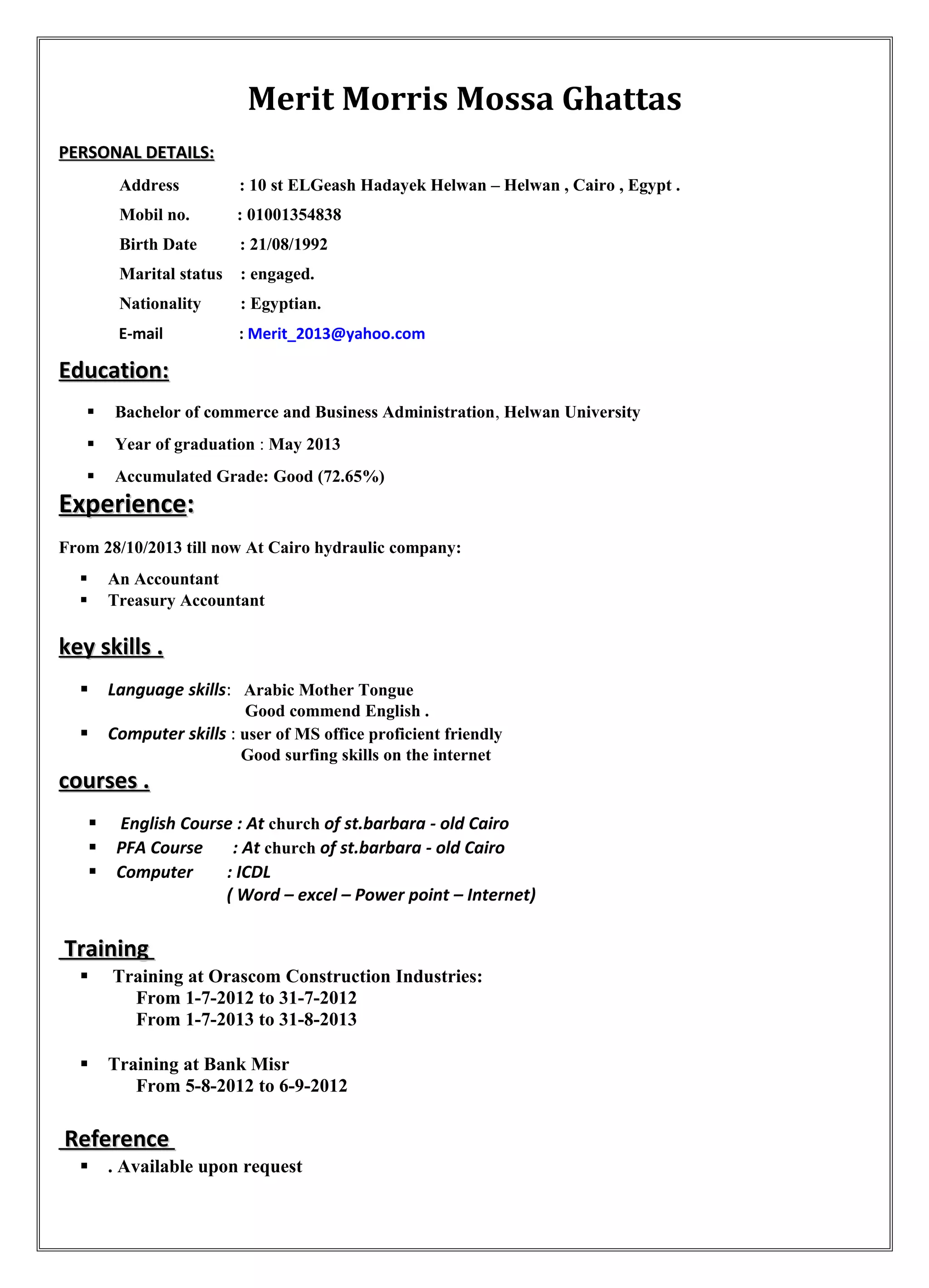 Merit's CV | DOC