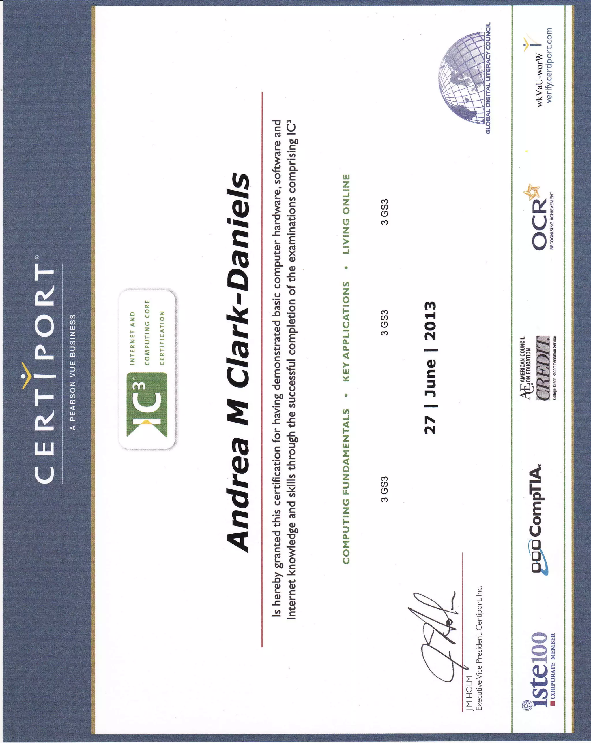 Certiport IC3 Certification | PDF