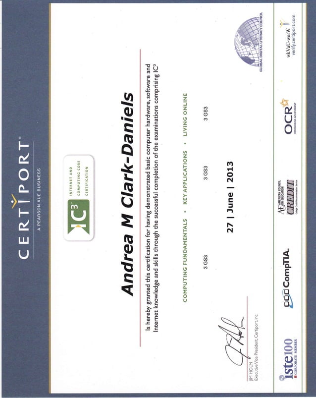 Certiport IC3 Certification | PDF