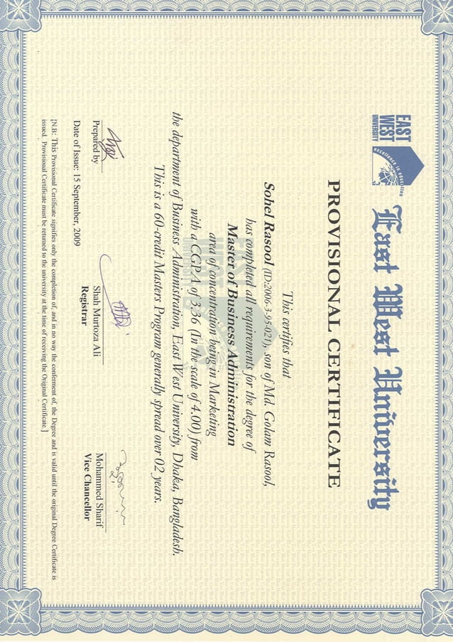 MBA Certificate | PDF